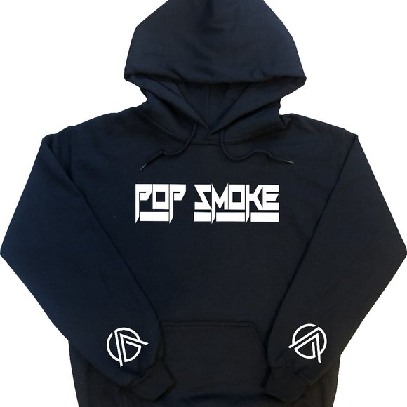 Shirts | Pop Smoke Hoodie With Name On Front Black | Poshmark